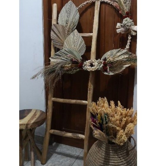 Jual tangga kayu jati ONDO bambu dekorasi tanaman gantung | Shopee ...