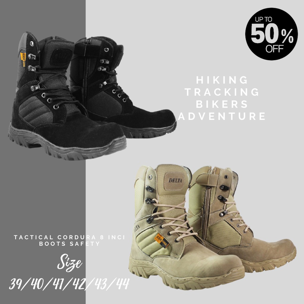 Jual Sepatu Tactical Cordura Pria DLT 8 Inci Boots Safety Ujung Besi ...