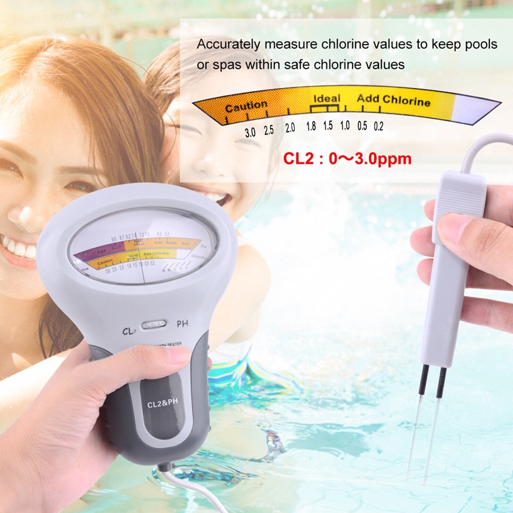 Jual PH Chlorine Tester Kaporit CL2 Klorin Meter Air Kolam Renang ...