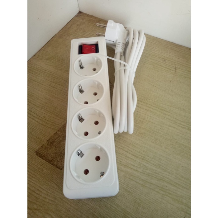 Jual STOP KONTAK + KABEL 4 LUBANG 3 METER 3M COLOKAN LISTRIK STOPKONTAK - 4 | Shopee Indonesia