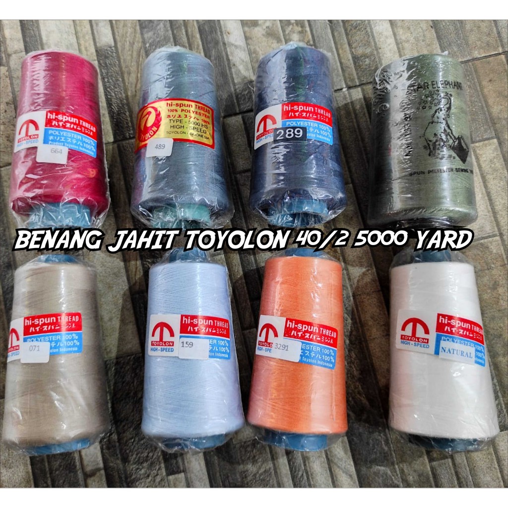 Jual Benang Jahit 40/2 5000 yard Merk Toyolon (1 Roll) | Shopee Indonesia