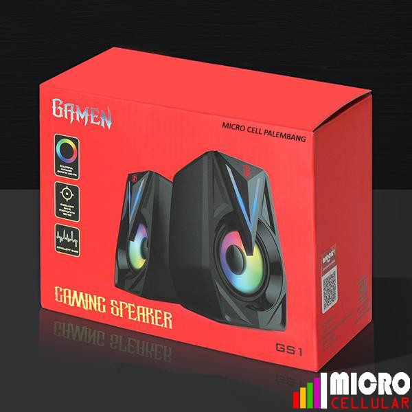 Jual Speaker GAMEN GS1 Double Port Input RGB Gaming 6W Powerful ...