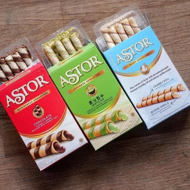 Jual [HALAL] Astor Wafer Stick Chocolate / Matcha / Vanilla Shake 40gr ...