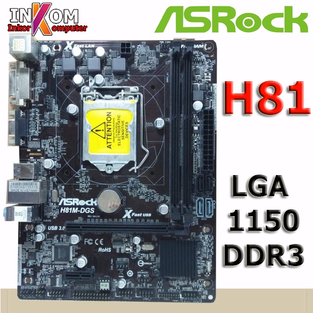 Jual Motherboard Mobo Mainboar Intel LGA 1150 H81 Asrock | Shopee Indonesia