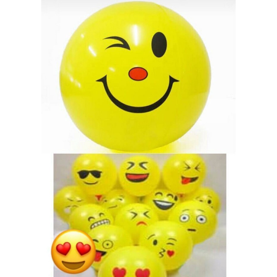 Jual BEN Bola smile mainan anak balita toddler kids yellow emoticon ...