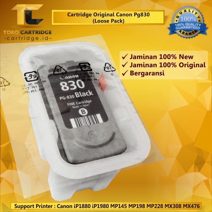 Jual Cartridge Original Canon PG-830 PG830 830 Black Loose Pack ...