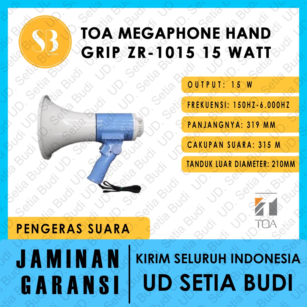 Jual TOA Megaphone Hand Grip ZR-1015 15 Watt | Shopee Indonesia