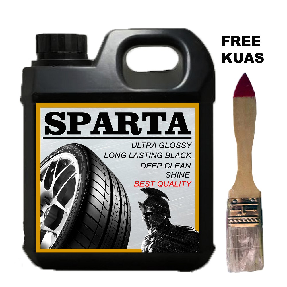 Jual Semir Ban SPARTA 1 liter + Bonus KUAS / Pengkilap Ban / Penghitam ...