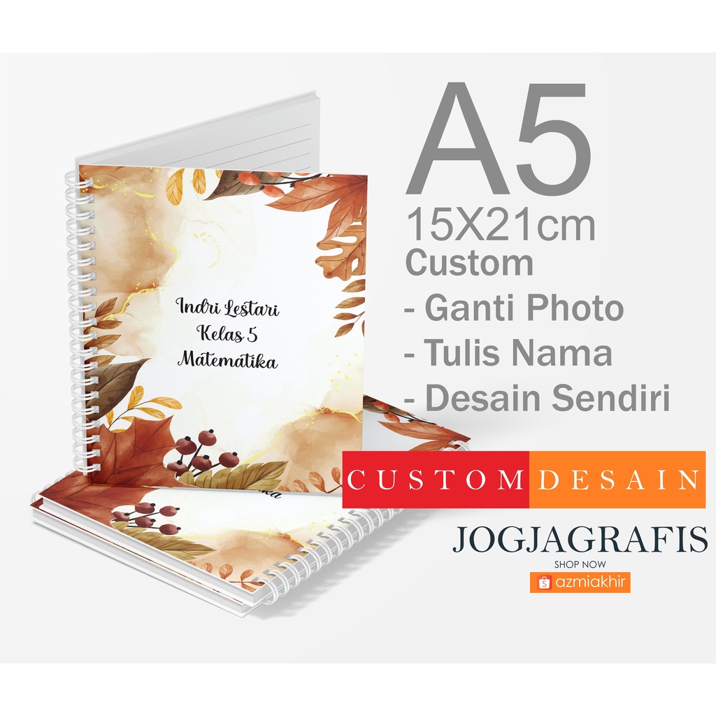 Jual Notebook Buku Tulis Sekolah Jurnal Seminar Spiral A5 Custom Desain ...