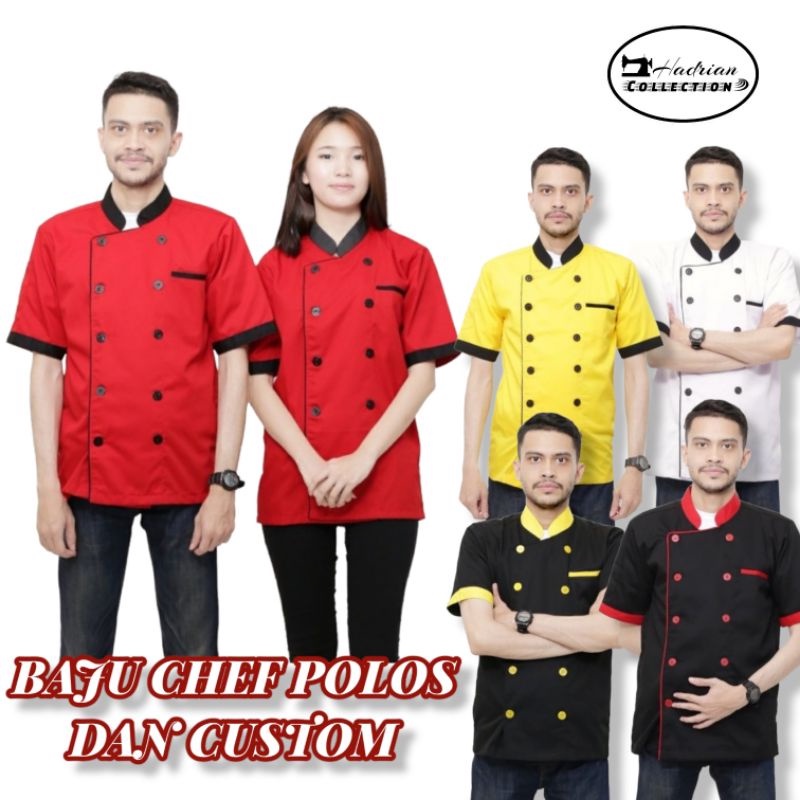 Jual Baju koki Baju Chef Seragam Koki profesional Pria wanita ( unisex ...