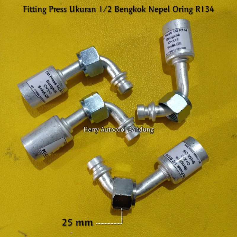 Jual Fitting Press Ukuran 1/2 Bengkok Nepel Oring R134 | Shopee Indonesia
