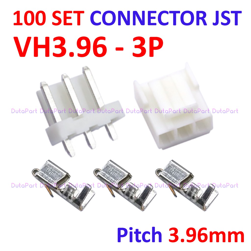 Jual 100 SET Connector JST VH3.96 - 3P - Male Female Pin Kaki Lurus 3.96mm Molex | Shopee Indonesia