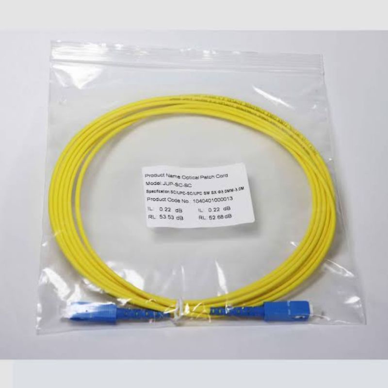 Jual 3m Patchcord SC Upc - SC Upc Fiber Optic Patch Cord SC-SC Core ...