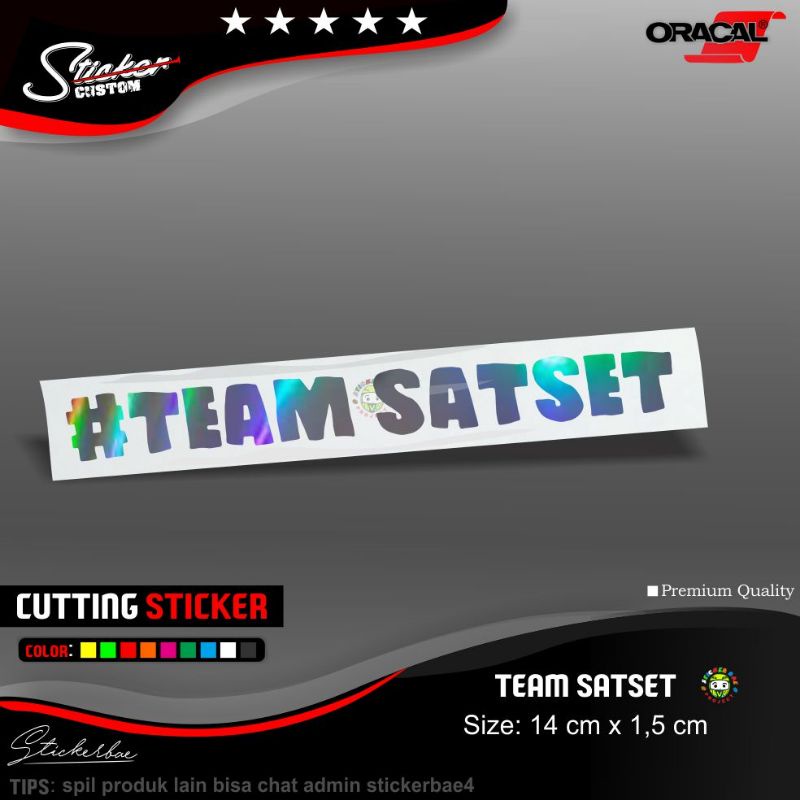 Jual stiker satset cutting sticker team sat set 1 warna sticker viral ...
