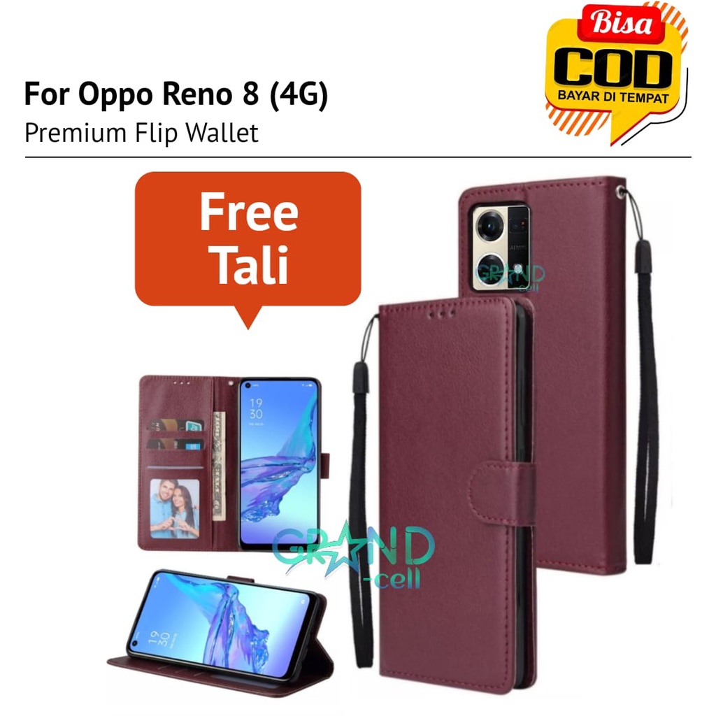 Jual Flip Wallet OPPO RENO 8 (4G) Premium Standing Leather Magnet ...
