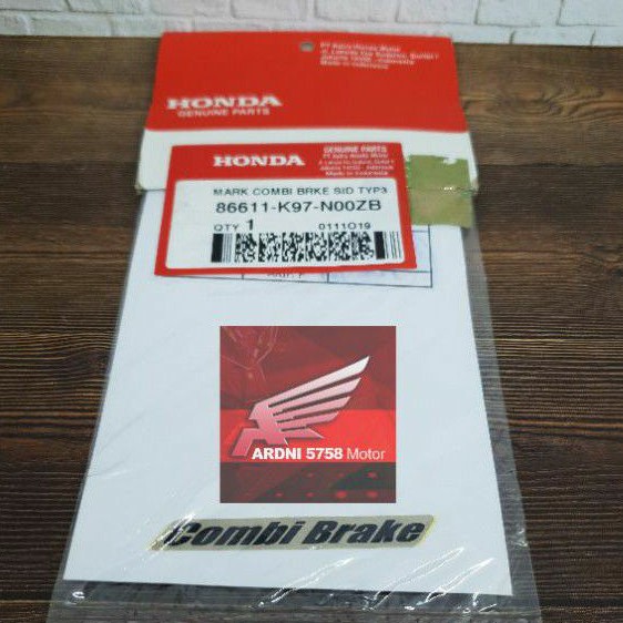 Jual Sticker Stiker Mark Logo Tulisan Combi Brake Gold 60mm Ori Honda ...