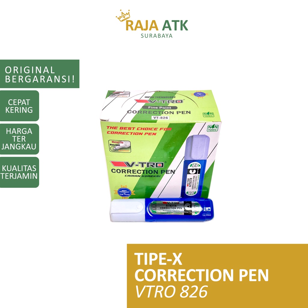 Jual Tipex V-TRO 826 (1 pcs) - Tipex Tipe X Tip Ex Stipo Cair Kertas ...