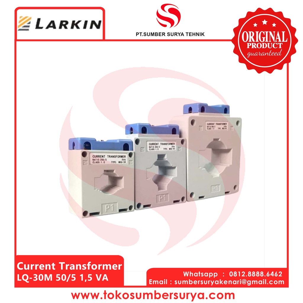 Jual Current Transformer CT 50/5A 1.5 VA LARKIN LQ-30M 50/5 | Shopee ...