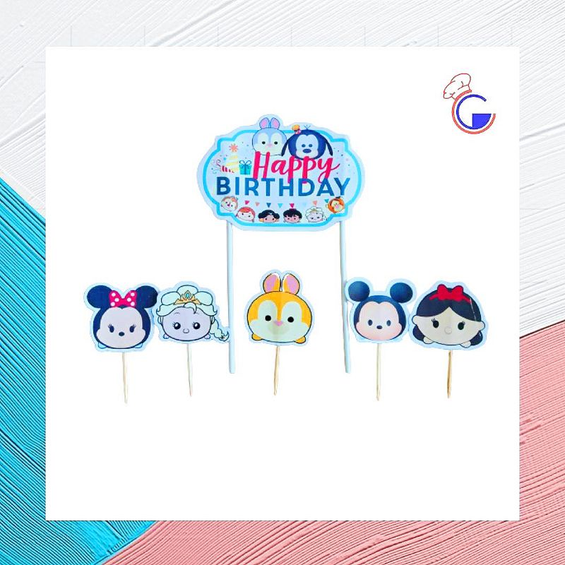 Jual Topper kartun kertas happy birthday tsum-tsum | Shopee Indonesia