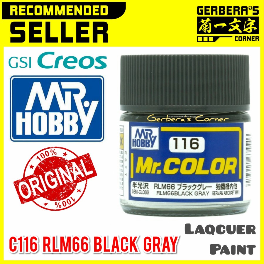 Jual Mr Color C116 RLM66 Black Gray Mr Hobby Lacquer Paint Cat Airbrush ...