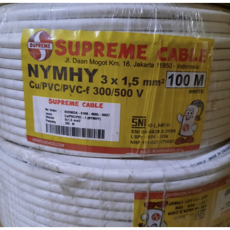 Jual KABEL SUPREME 3 x 1,5 mm PUTIH (meteran) | Shopee Indonesia