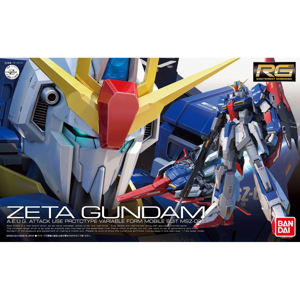 Jual Gundam RG 1/144 MSZ-006 Zeta Gundam / Gunpla / Mokit / Bandai / Original / Figure / Hobby ...