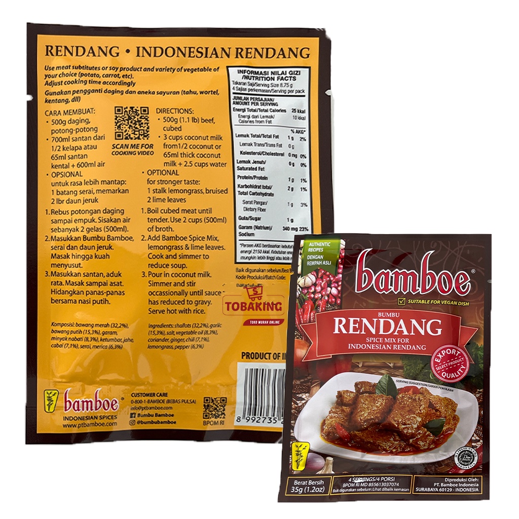 Jual Bamboe bumbu dapur all varian rawon rendang balado nasi goreng ...