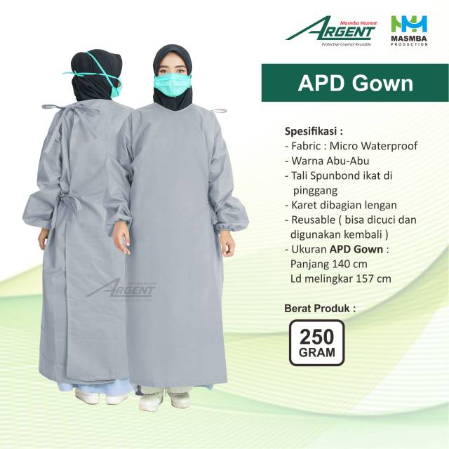 Jual Hazmart ato apd gown micro waterproof - abu2 | Shopee Indonesia