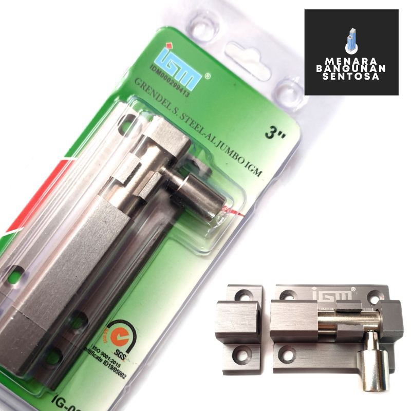 Jual Grendel Aluminium Stainless IGM 3" Inch - Gerendel Selot Kunci ...