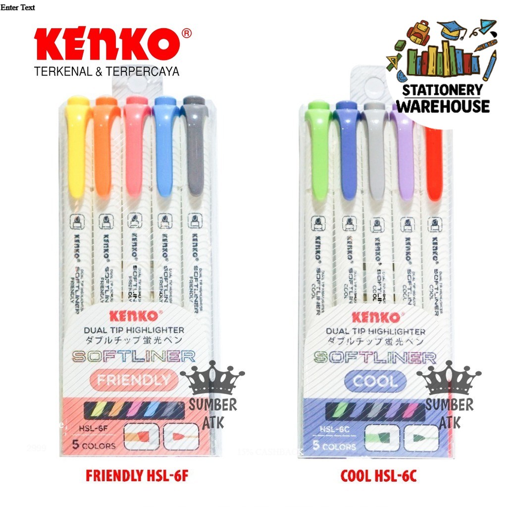 Jual KENKO HIGHLIGHTER MARKER / PENANDA BUKU / SPIDOL DUAL TIP ...