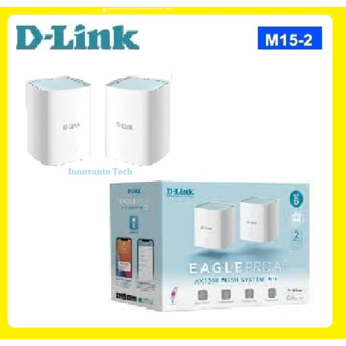 Jual Router D-Link M15 2Pack Eagle Pro AI Wi-Fi 6 AX Gigabit Smart Mesh ...