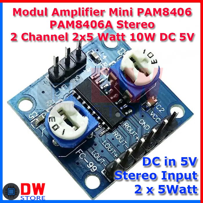 Jual PAM8406 PAM 8406 10W 2x5W DIGITAL POWER AMPLIFIER MODULE | Shopee ...