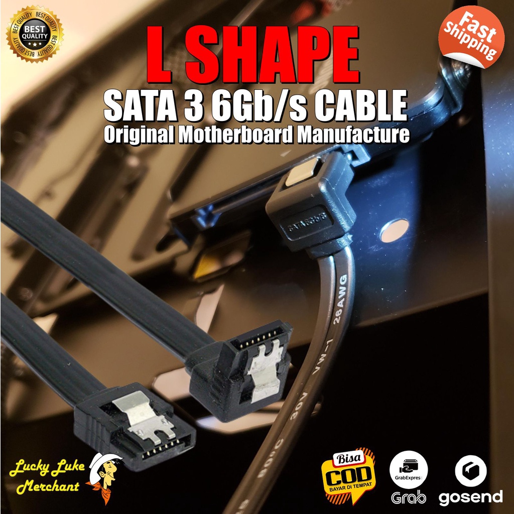 Jual Sata3 6Gb/s L Shape Cable Kabel SATA 3 Original Motherboard ...