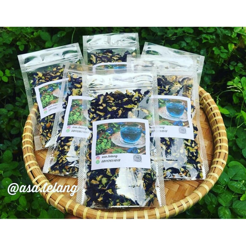 Jual Teh Bunga Telang/ Butterfly pea flower tea/ Telang tea/ Bubuk teh ...