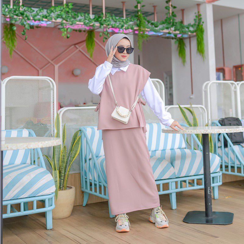 Jual SETELAN ONE SET ROMPI + ROK SPAN 40 - 65 KG | Shopee Indonesia