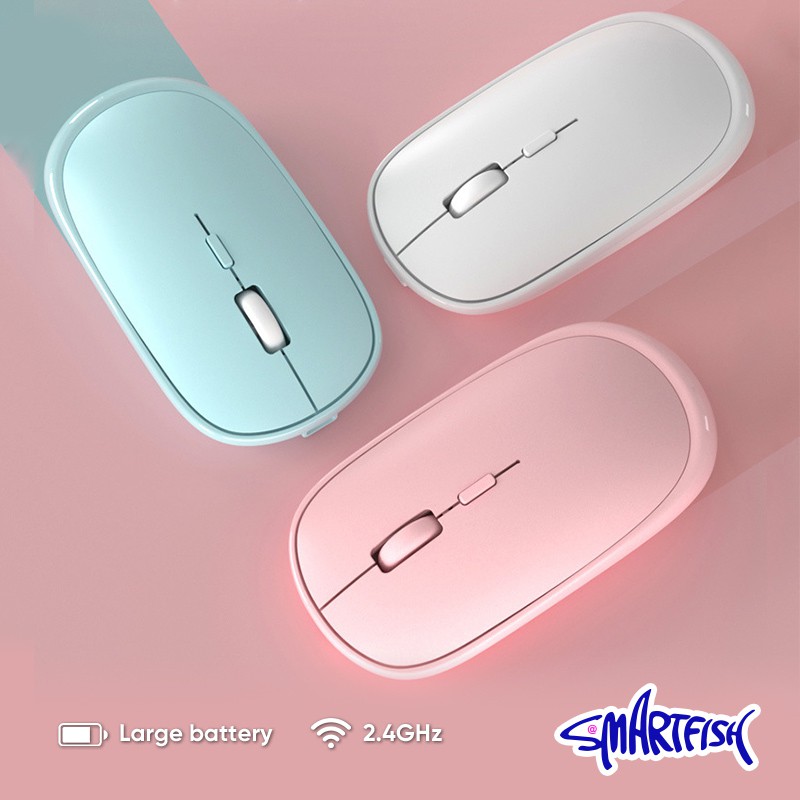 Jual Smartfish Wireless Optical Mouse Warna Macaron dengan desain ...
