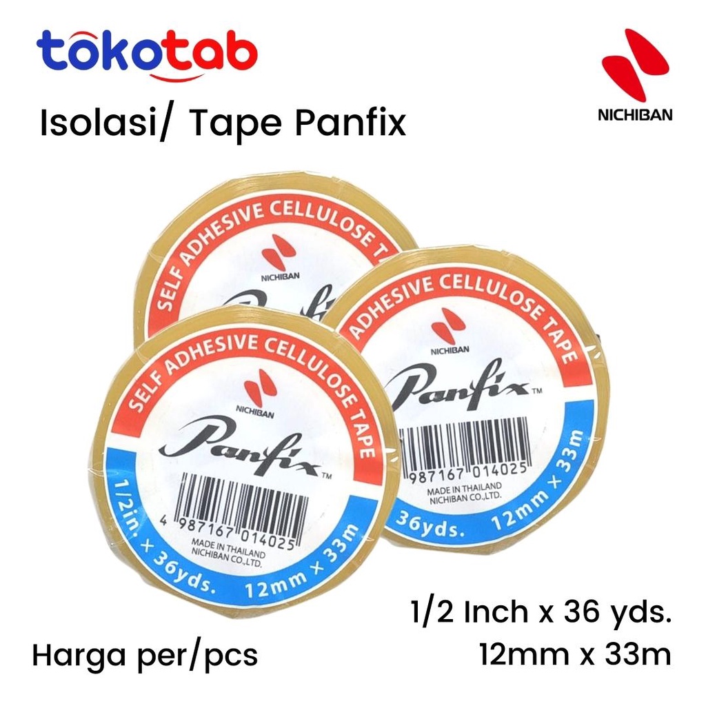Jual Tokotab - Isolasi Tape PANFIX Desk Tape 1/2 Inch x 36 Yds. | 12mm ...