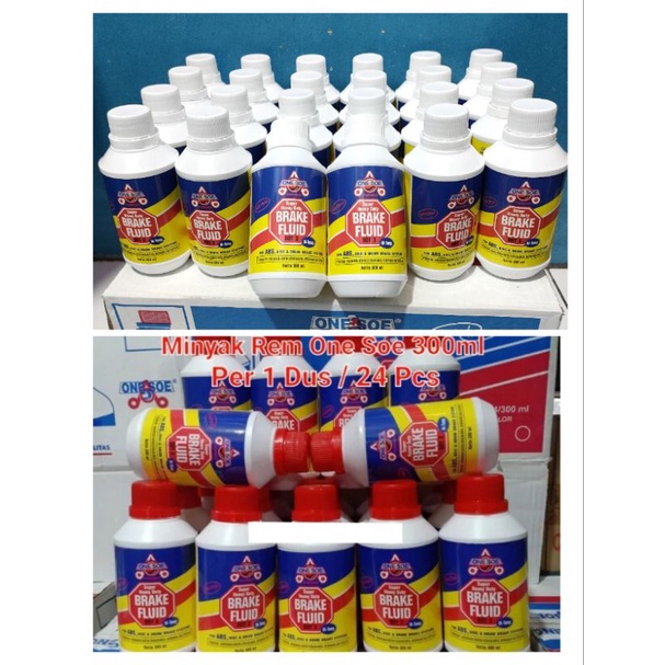 Jual Minyak Rem One Soe 300ml Oli Rem 300 ml Warna Putih / Bening Warna Merah Dot 3 Isi 24 pcs ...