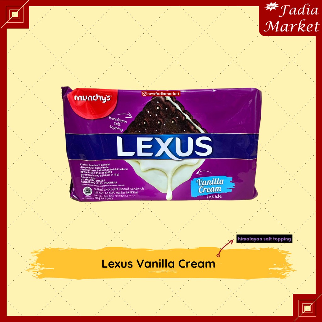 Jual Lexus Sandwich Crackers Vanilla Cream [190g - 10x19g] | Shopee ...