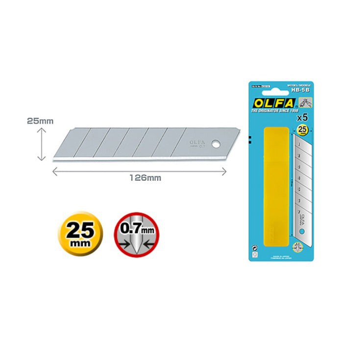 Jual OLFA HB-5B Refill Pisau Cutter 25mm (5pcs/pack) Spare Blade 25 mm HB-5 Original | Shopee ...