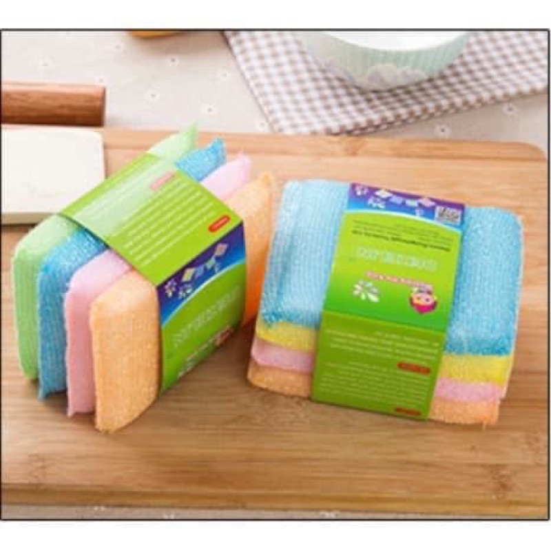 Jual SPON CUCI PIRING ISI 4PCS SERBAGUNA / SPONGE CUCI PIRING / SPONS ...