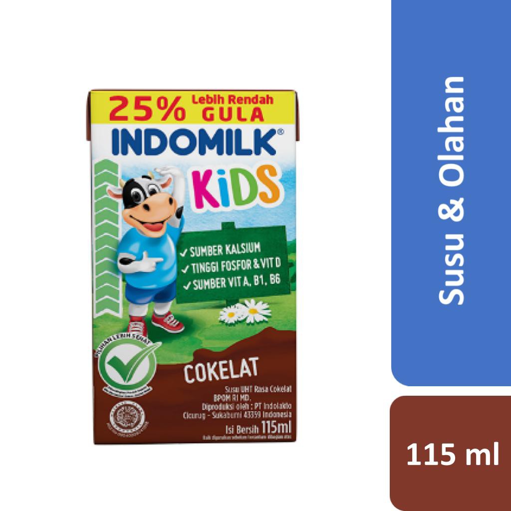 Jual Indomilk UHT Kids Cokelat Rendah Gula 115ml | Shopee Indonesia