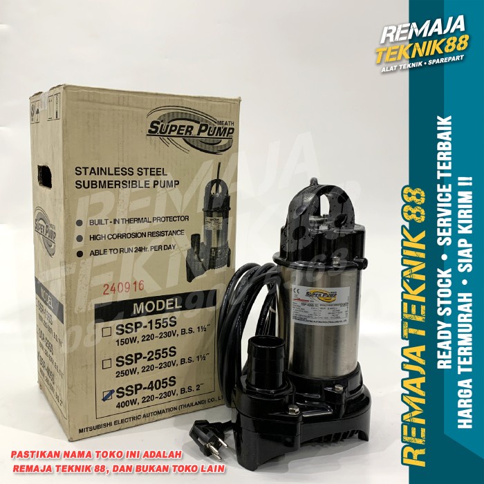 Jual POMPA CELUP MITSUBISHI SUPER PUMP / SSP 405 S / NON AUTO / 2" / 1VAS | Shopee Indonesia