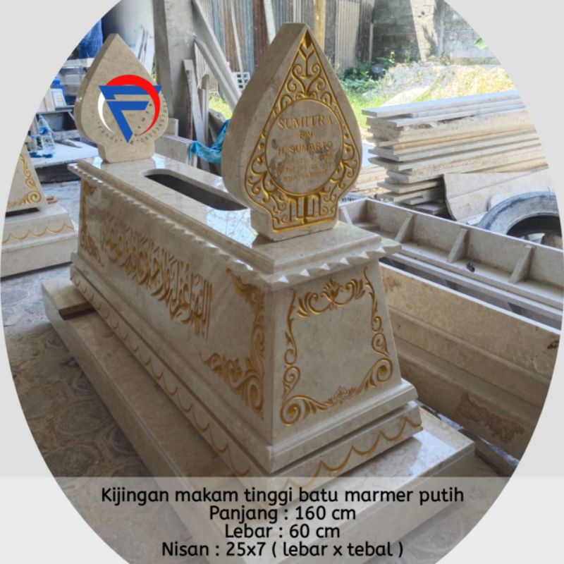 Jual Kijingan makam full grafir kaligrafi arab nisan pipih tebal model ...