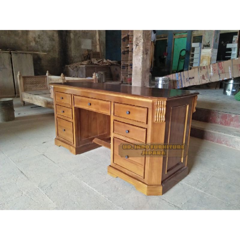 Jual meja guru / kantor meja sekolah minimalis bahan dari kayu jati ...