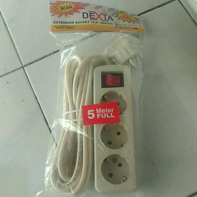 Jual Terminal listrik / colokan kabel 3 lubang 5 meter | Shopee Indonesia