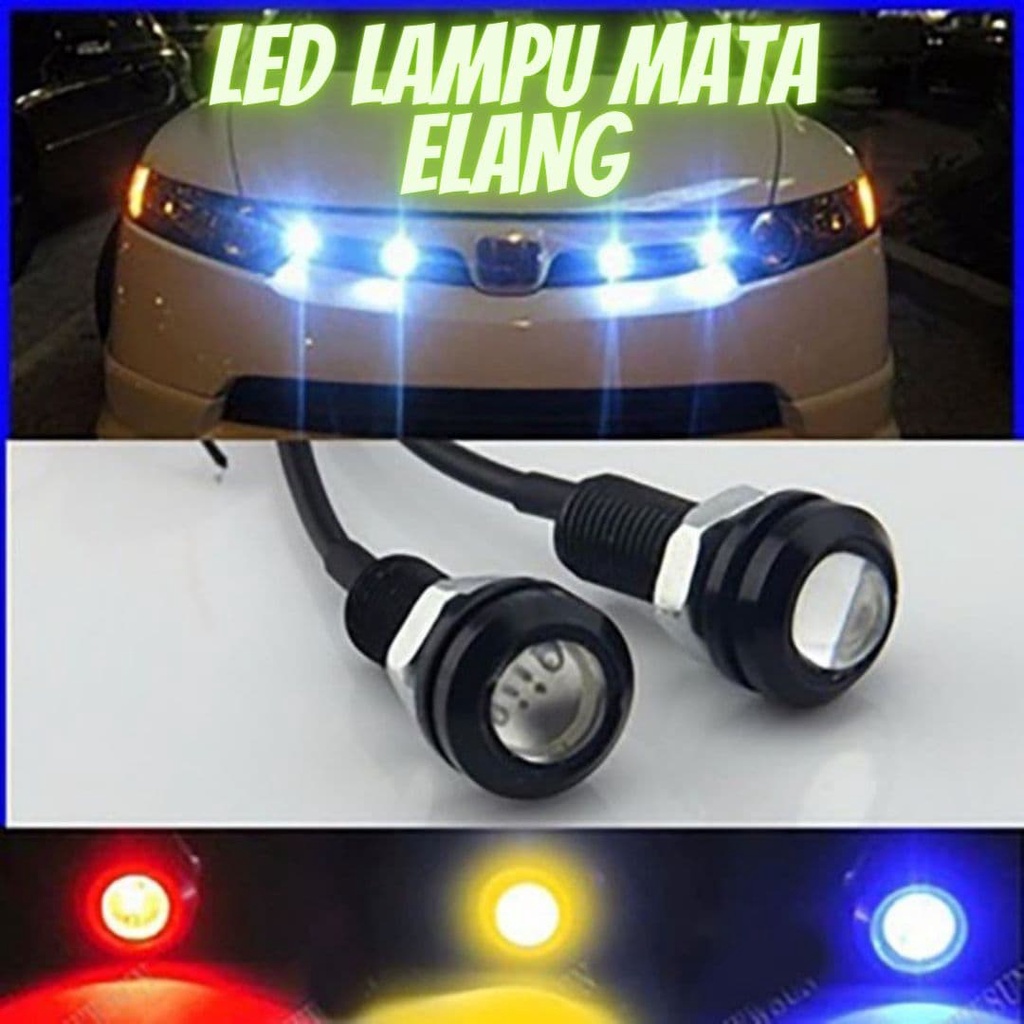 Jual Lampu Mata Elang LED Eagle Eyes 12v 16mm Bumper Sein Rem Mobil Motor Mata Elang 2 Warna ...