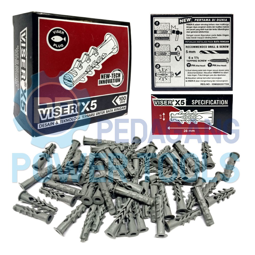 Jual VISER X5 FISHER S5 FISER MATABOR 5 MM SEKRUP BAUT SKRUP 1 PAK 100 ...