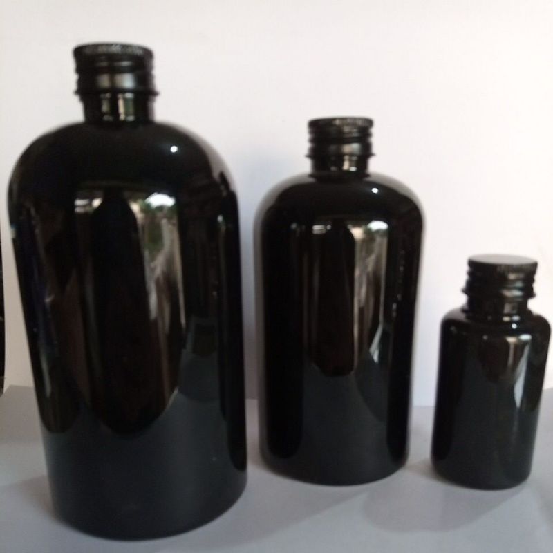 Jual Botol hitam tubural 70 ml 360ml 500 ml tutup ulir almunium black | Shopee Indonesia