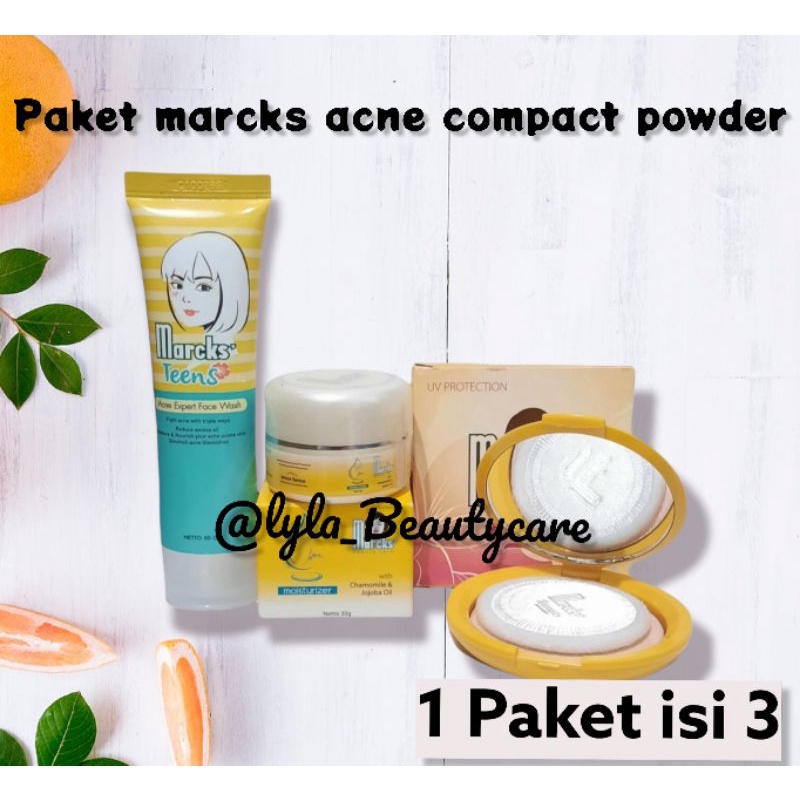 Jual PAKET MARCKS ACNE COMPACT POWDER ( untuk kulit berminyak ...
